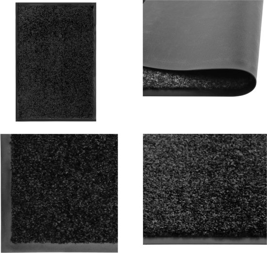 vidaXL Deurmat wasbaar 40x60 cm zwart - Mat - Matten - Deurmat ...