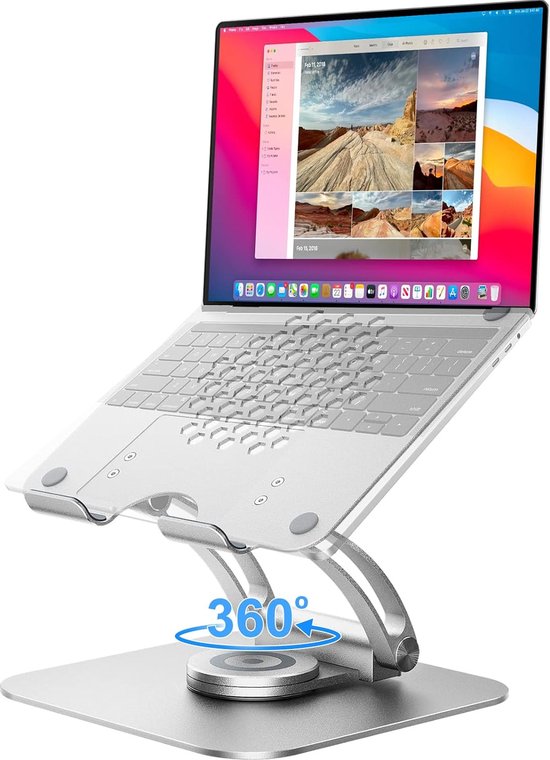 Laptopstandaard met 360° draaibare basis, ergonomische laptopstandaard ...