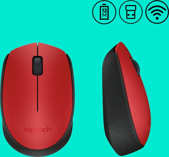 Logitech M171 - Draadloze Muis - Rood | bol