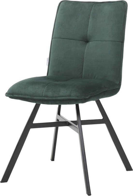 Stoel Gio Groen - Velours - Set van 4 - Zithoogte 43 cm - Zitdiepte 45 ...
