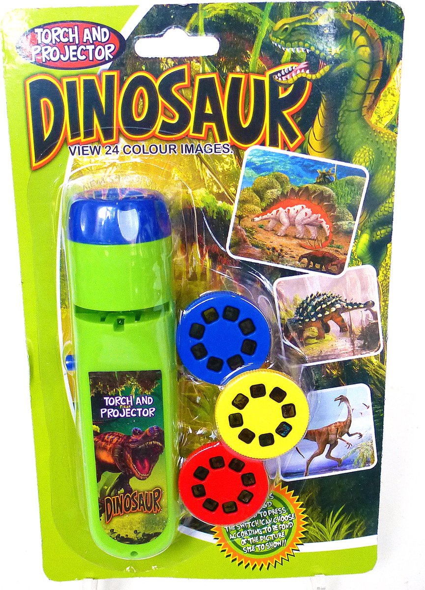 Viewmaster viewer met Dino 3D schijf en Dinosaurus projector/zaklamp ...
