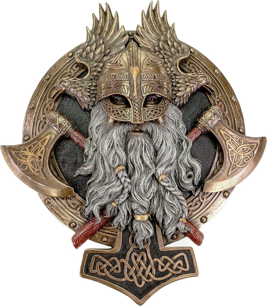 Viking wandbord met 2 bijlen en triskele | bol