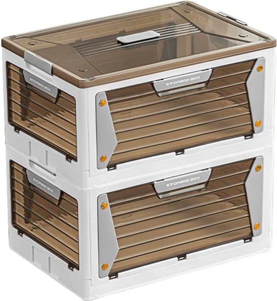 2-pack opvouwbare opslagcontainers met deksels, 26 l plastic opvouwbare ...