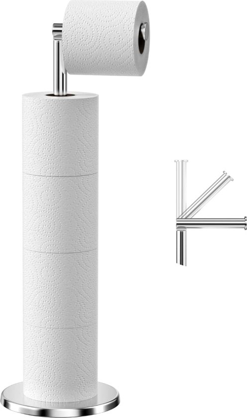 Toiletpapierhouder, staand, staand, wc-rolhouder zonder boren ...