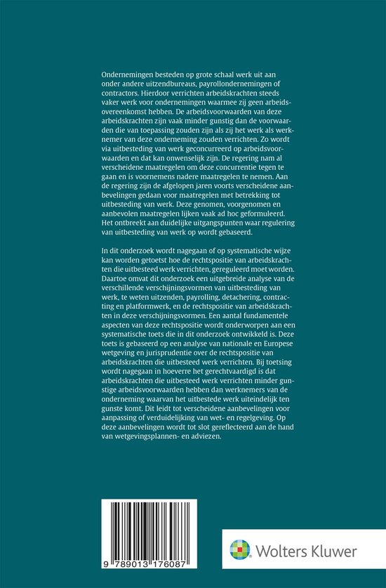 Uitbesteding van werk en (on)gelijke behandeling; een systematische ...