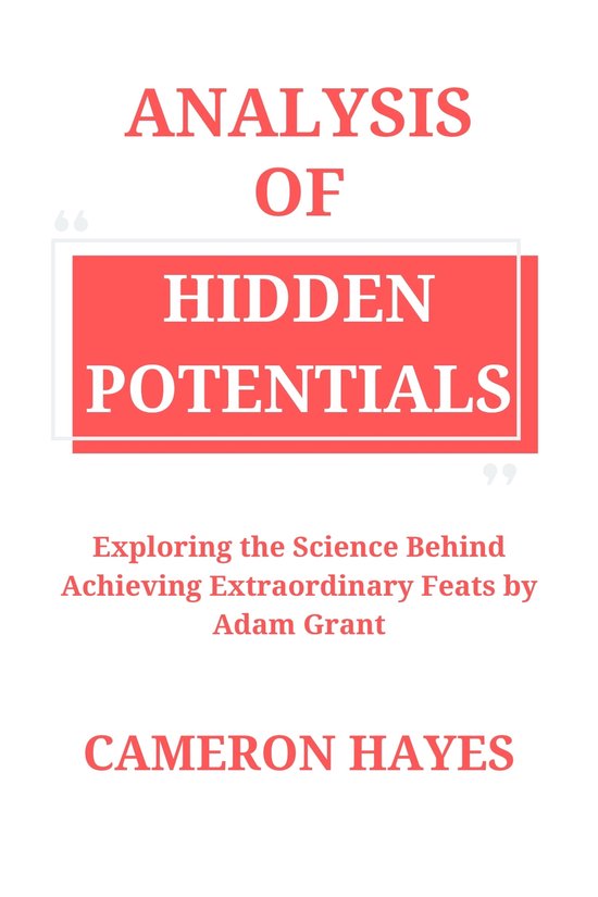 ANALYSIS OF HIDDEN POTENTIALS (ebook), CAMERON HAYES | 1230007252877 | Boeken | bol