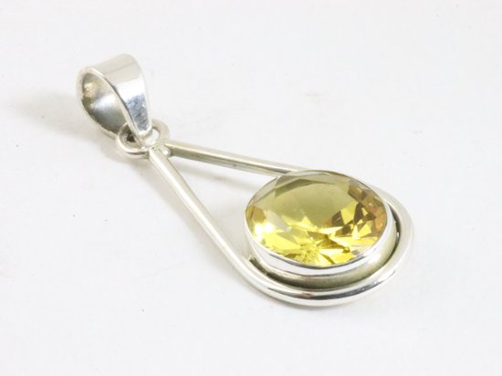 Zilveren hanger met citrien aan ketting | bol