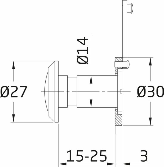 AMIG deurspion/kijkgat - 1x - verchroomd - deurdikte 15 tot 25mm - 160 ...
