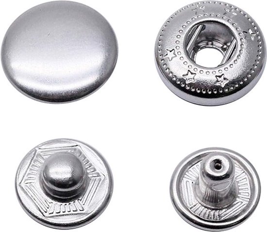 Anorak-drukknopen, 80 stuks, zilver, diameter 15 mm, drukknoppen voor ...