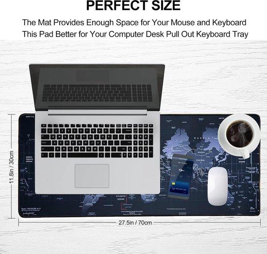 Grote gaming-muismat met genaaide randen, [70 x 30 cm] Uitgebreide ...