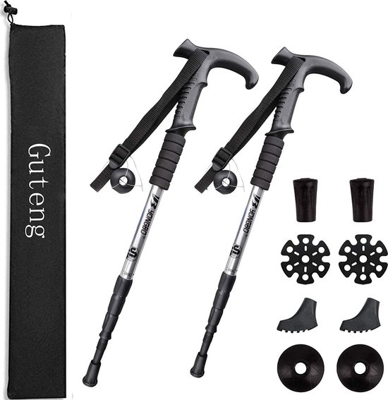 2 stuks trekkingstokken, wandelstokken met anti-shock-systeem ...