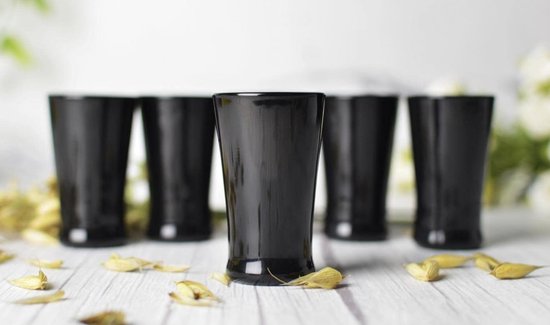 Zwarte borrelglaasjes tequila glazen jenever shots stamper wodka glazen ...