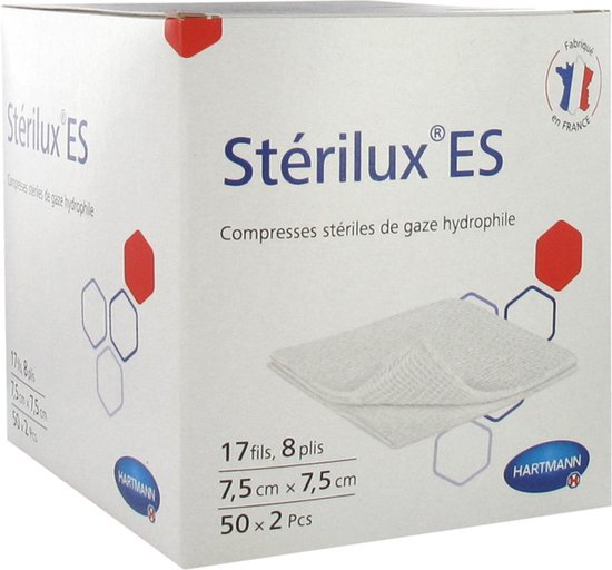 Hartmann Sterilux ES Steriele Gaasjes 7,5 x 7,5 cm 50 x 2 Stuks | bol