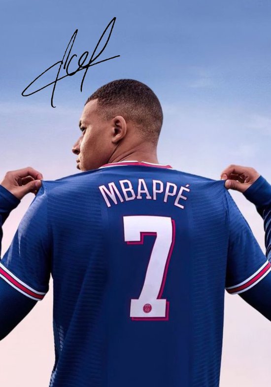 Kylian Mbappé Kunst - Gedrukte handtekening - 10 x 15 cm - In Klassiek ...