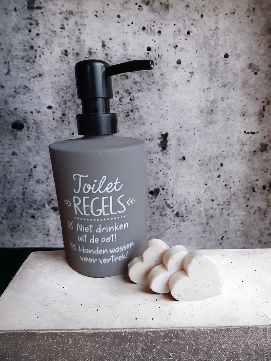 Zeeppompje-Toiletregels-Handzeep-Grappige Tekst-Cadeau met een knipoog-Familie... | bol