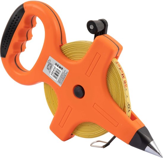 Kendo - Rolmeter - Fiberglas - 50 m met abs behuizing - Open rolmaat ...