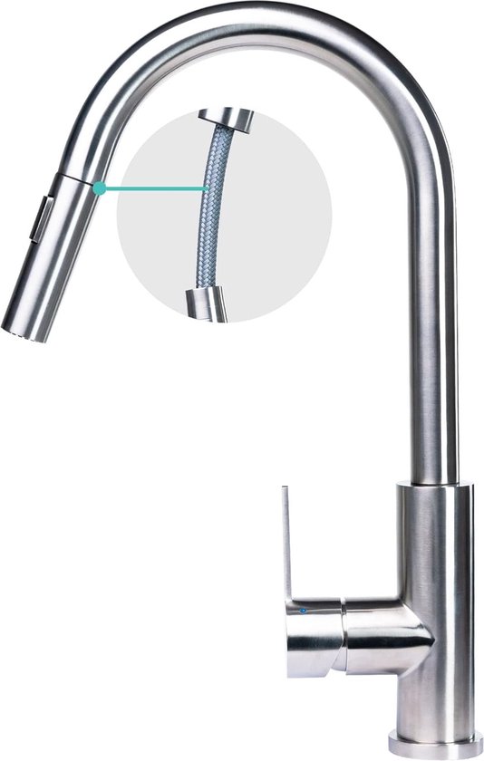 Uittrekbare Keukenkraan, Keukenkraan Met 360° Draaibare, Voor Keukenspoelbak | bol