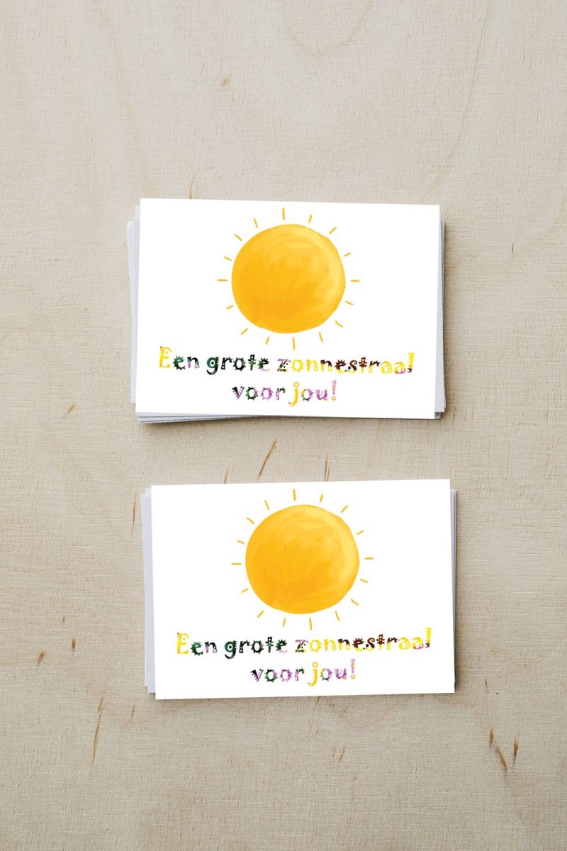 Set met 5 wenskaarten - Een grote zonnestraal voor jou - Meer Leuks ...