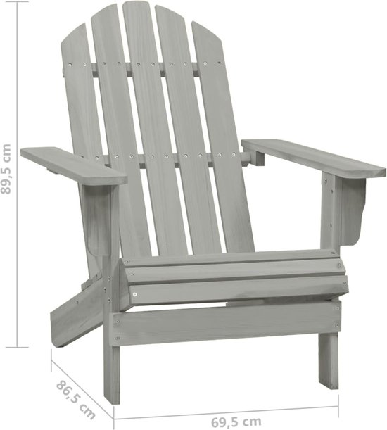 vidaXL Tuinstoel Adirondack met tafel massief vurenhout grijs ...