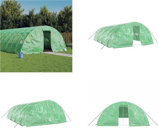 vidaXL Tuinkas met stalen frame 40 m² 8x5x2,3 m groen - Tuinkas ...