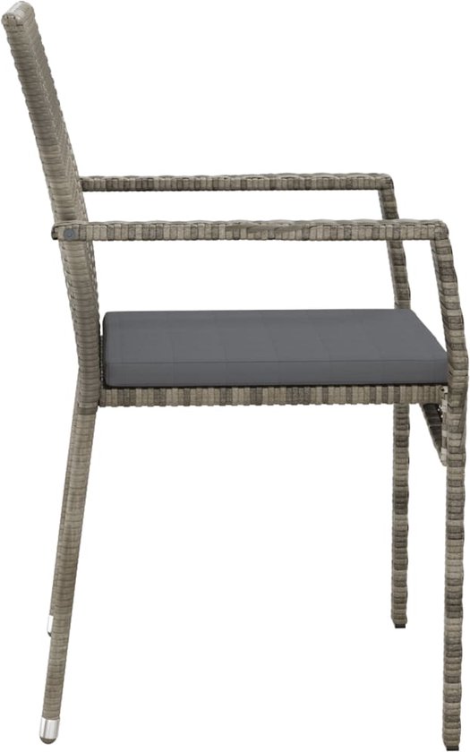 vidaXL Tuinstoelen 4 st met kussens poly rattan grijs - Tuinstoel ... vidaXL Tuinstoelen 4 st met kussens poly rattan grijs - Tuinstoel ...