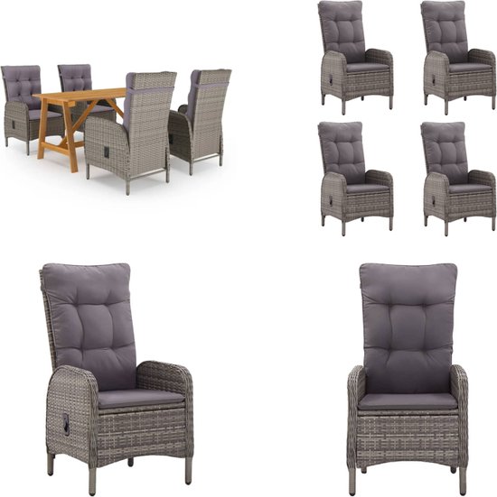 vidaXL 5-delige Tuinset grijs - Tuinset - Tuinsets - Eetset - Eetsets | bol