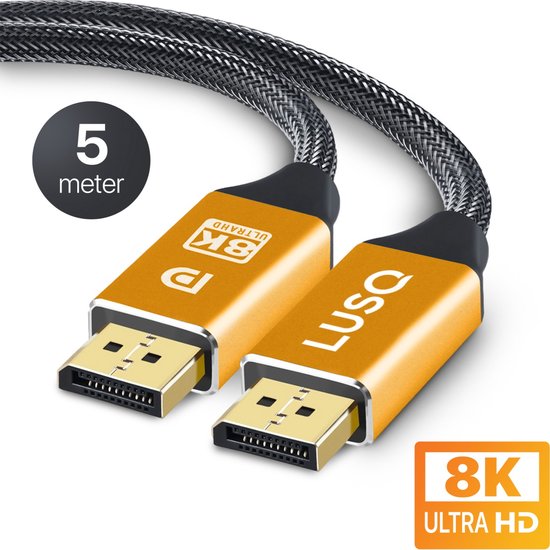 LUSQ® - Displayport Kabel - 8K 60Hz – 4K 144 Hz - 32.4GBps ...