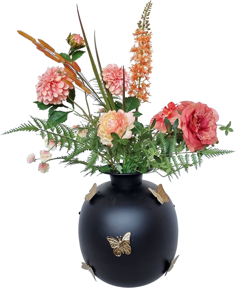 Viv! Home Luxuries Kunstbloem Boeket Victoria - Zijden Bloemen - oranje ...