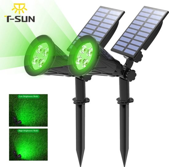 West tuinverlichting LED - 2 stuks groen - Zonneenergie ...