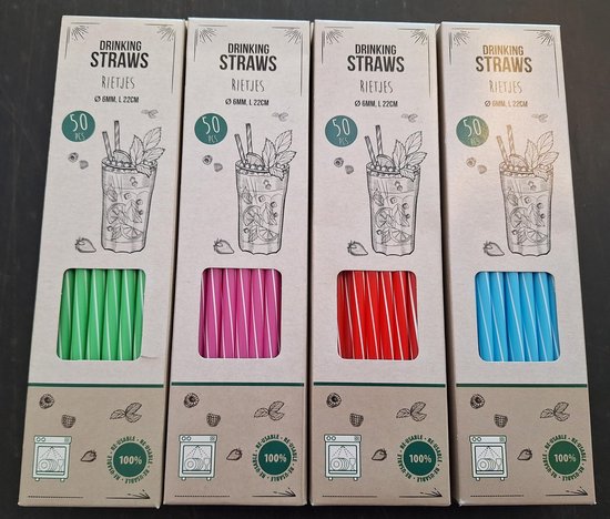 Rietjes - kunststof rietjes - plastic - herbruikbaar - vaatwasbestendig ...