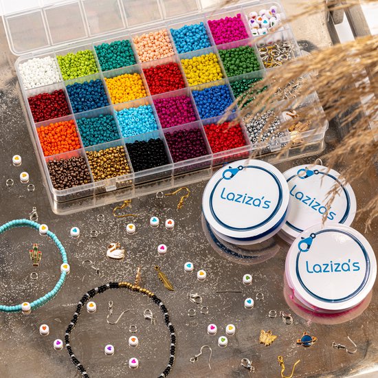 Laziza's® Kralen set - Letters & Cijfers Kralen Set - 4mm Glaszaad ...