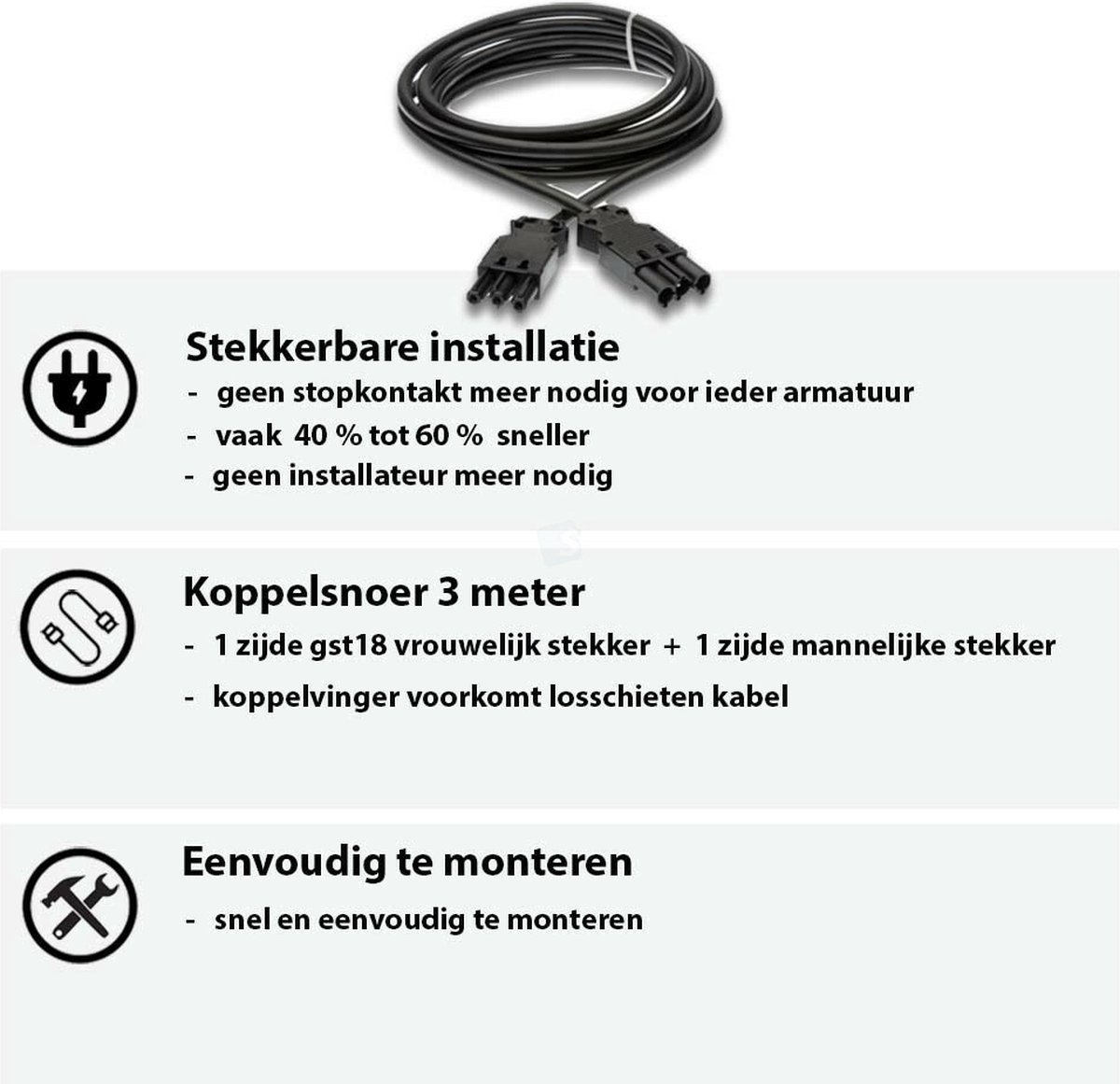 Wieland GST18I3 Koppelsnoer 2.5mm² - 3 meter – 3 stuks | bol