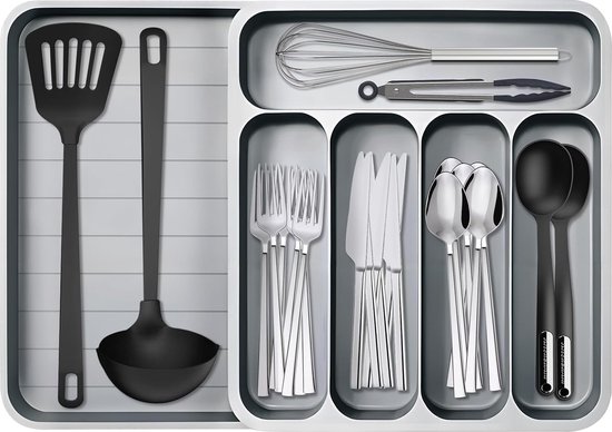 Bestekhouder, uitbreidbare bestekhouder voor lade, verstelbare ...