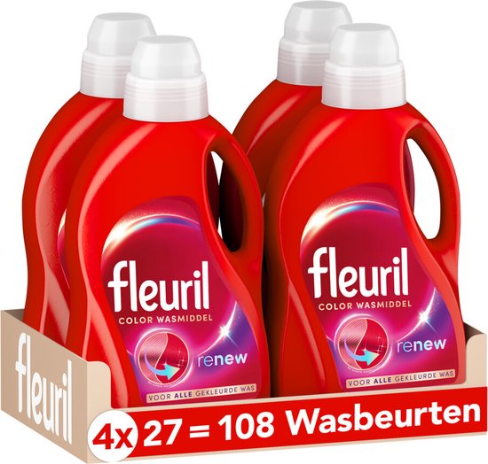 Fleuril Renew Color - Vloeibaar Wasmiddel - Voordeelverpakking - 4x27 ...