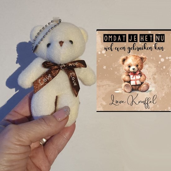 Hart onder de riem cadeau sleutelhanger beertje 11cm in A6 cadeau ...