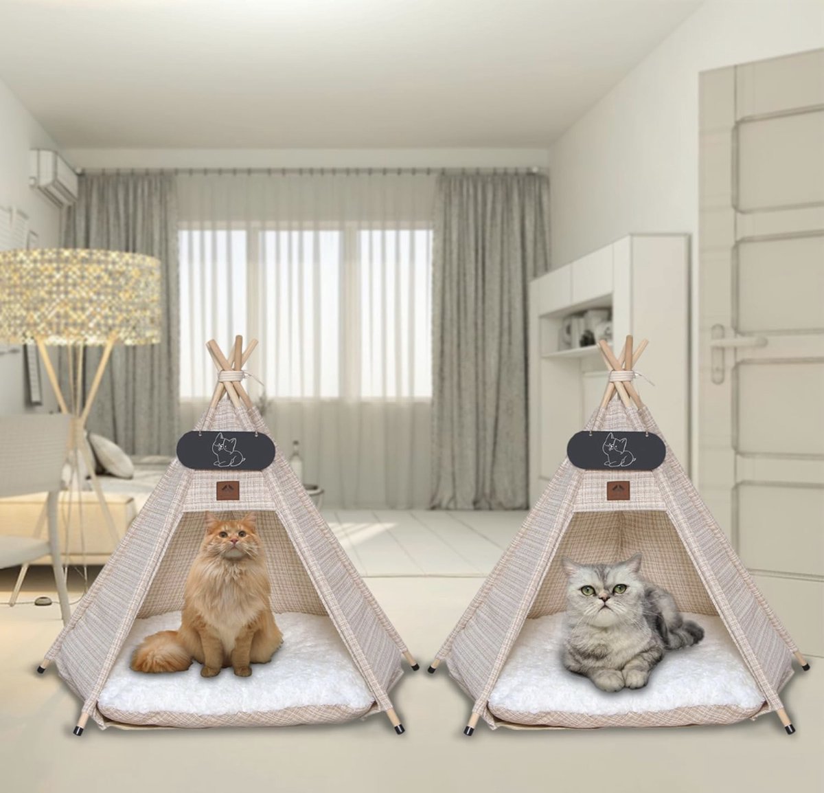 Tipi tent voor huisdieren met dubbelzijdig kussen, huisdiertent voor ...