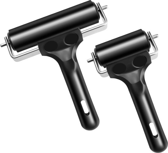 Set van 2 rubberen rollen voor prentkunst, handwerk en blokdruk, 3,8 en ...