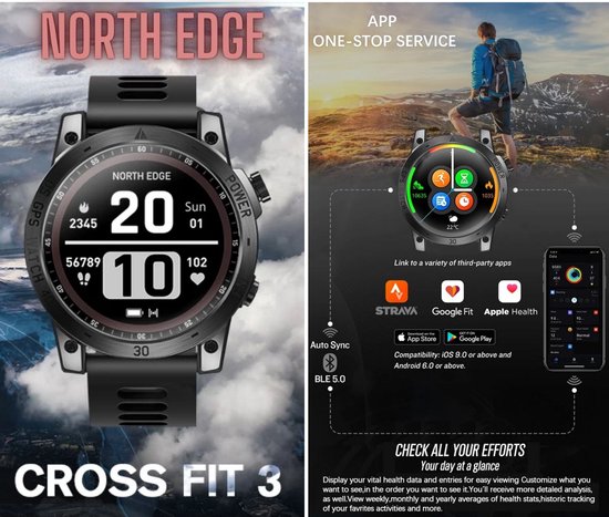 NorthEdge Crossfit3 GPS Sportshorloge - Zwart | bol