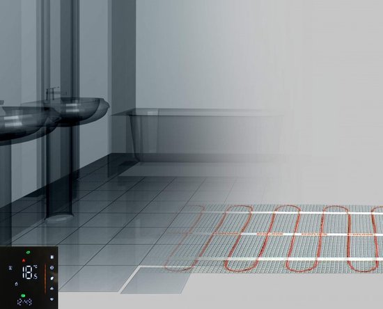 Badkamer vloerverwarmingset 960 W met thermostaat 6m2 | bol