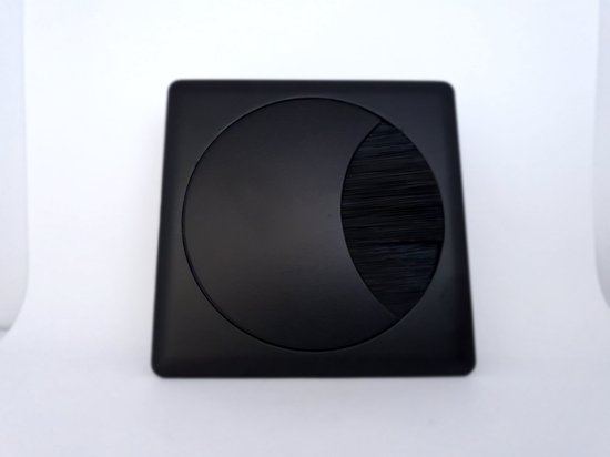 Kabeldoorvoer metaal vierkant 89,5x89,5 mm, MAT ZWART, boormaat Ø80 mm ...