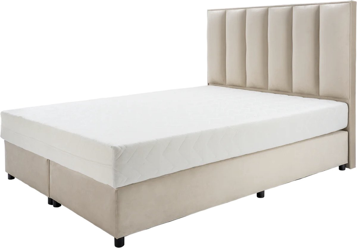 Boxspringset - 90x200 - Beige - Eénpersoons | bol