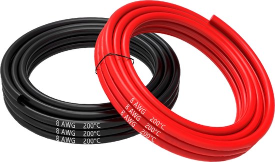 MMOBIEL 8 AWG Siliconen Elektrische Draad - 8 Gauge (8,37mm²) Vertinde Koperkabel - 2... | bol