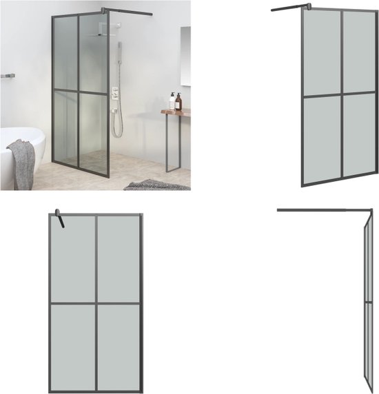 vidaXL Inloopdouchescherm 100x195 cm donker gehard glas - Douchescherm ...