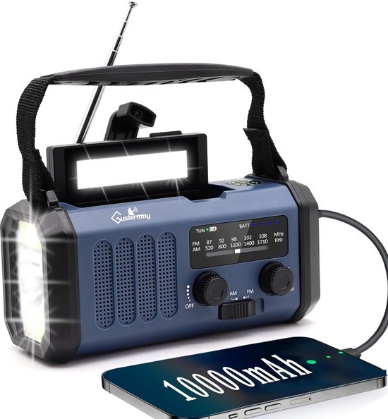 DiverseGoods Solar Noodradio - Survival Radio - Opwindbare Radio ...