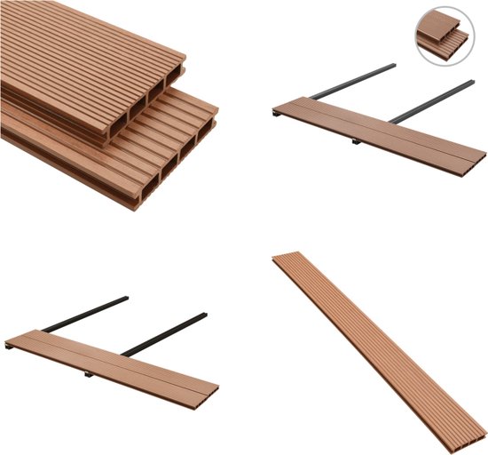 vidaXL Terrasplanken HKC met accessoires 10 m² 4 m bruin - Terrasplank ...