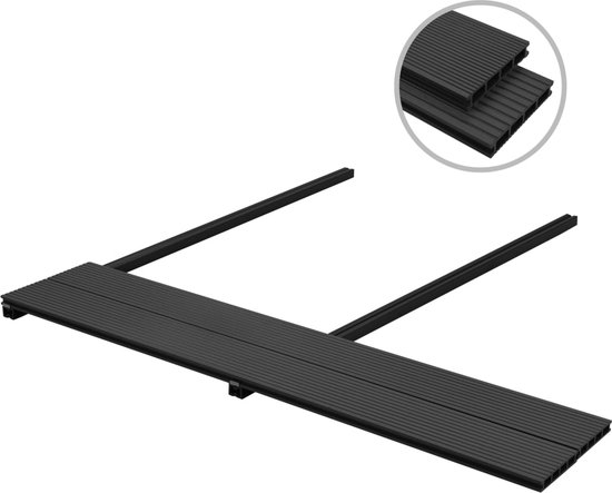 vidaXL Terrasplanken HKC met accessoires 10 m² 4 m antraciet ...