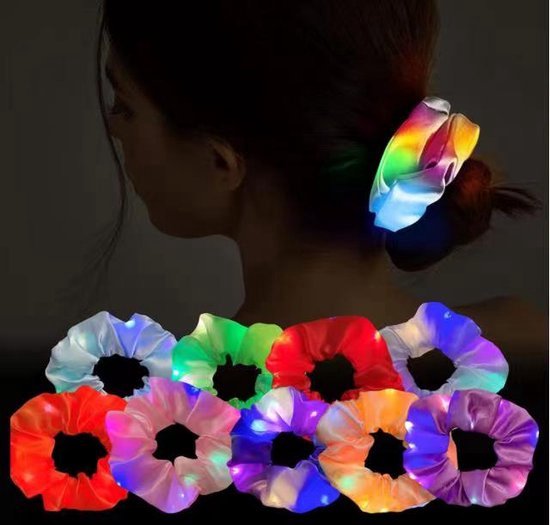 LED Glow Partij Haar Scrunchies - Scrunchie Haarelastiek - Strakke Haar ...