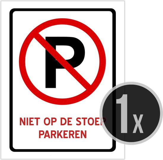 Pictogram/ bord | "Niet op de stoep parkeren" | 19 x 25 cm ...