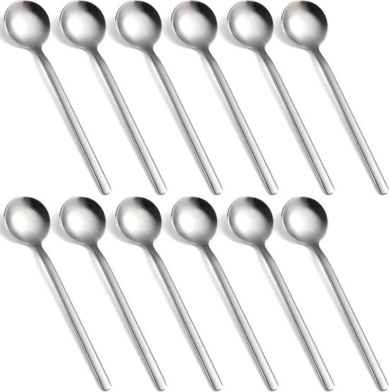 Roestvrijstalen theelepel, kleine ronde lepel, 12 stuks, theelepel ...