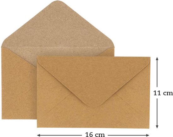 80x Bruine Kraft Enveloppen C6 Formaat - Gerecycled Papier - Duurzame ...